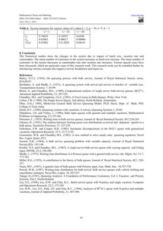 Analysis of single server fixed batch service queueing system under multiple vacation with ...