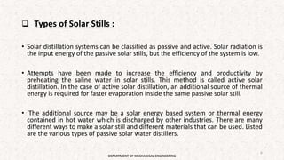 Analysis of solar still system | PPT