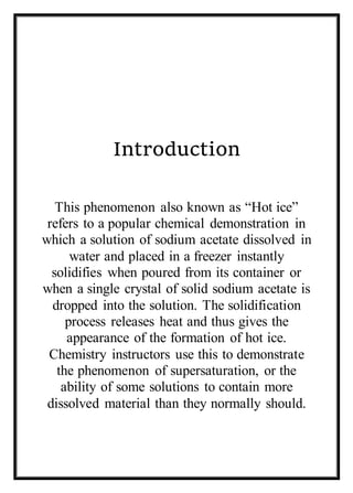 hot ice class 12 investigatory project chemistry best | DOCX