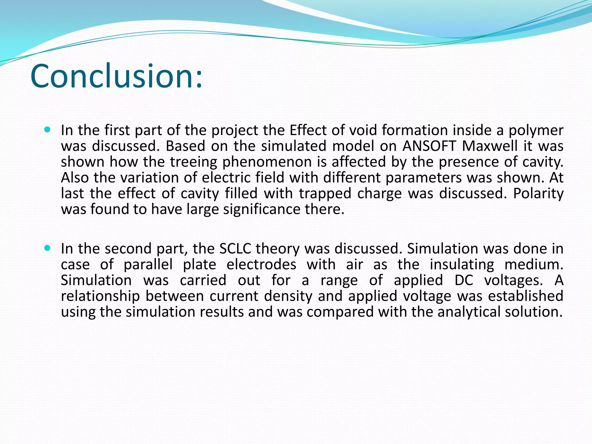 Analysis of space charge controlled electric field 1 | PPTX