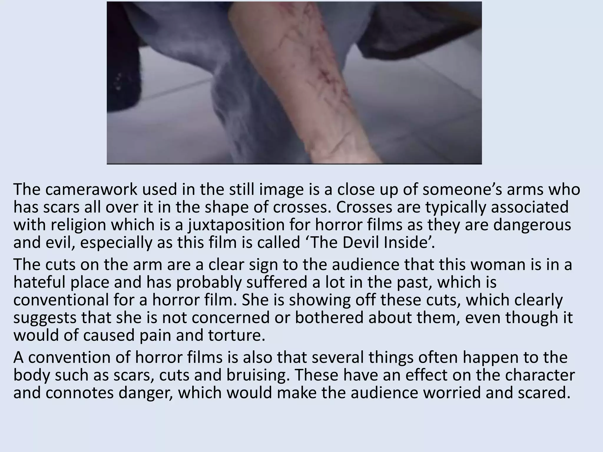 Analysis Of Still Images In Horror Films | PPTX | Injuries | Diseases ...