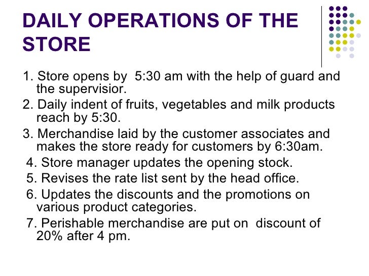 Analysis Of Store Operations
