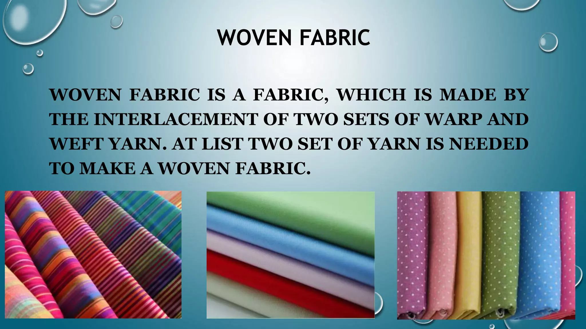 Analysis of structure of different kinds of woven fabric | PPTX