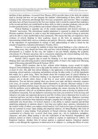 Analysis Of Student S Critical Thinking In Writing Argumentative Essays | PDF | Undergraduate ...