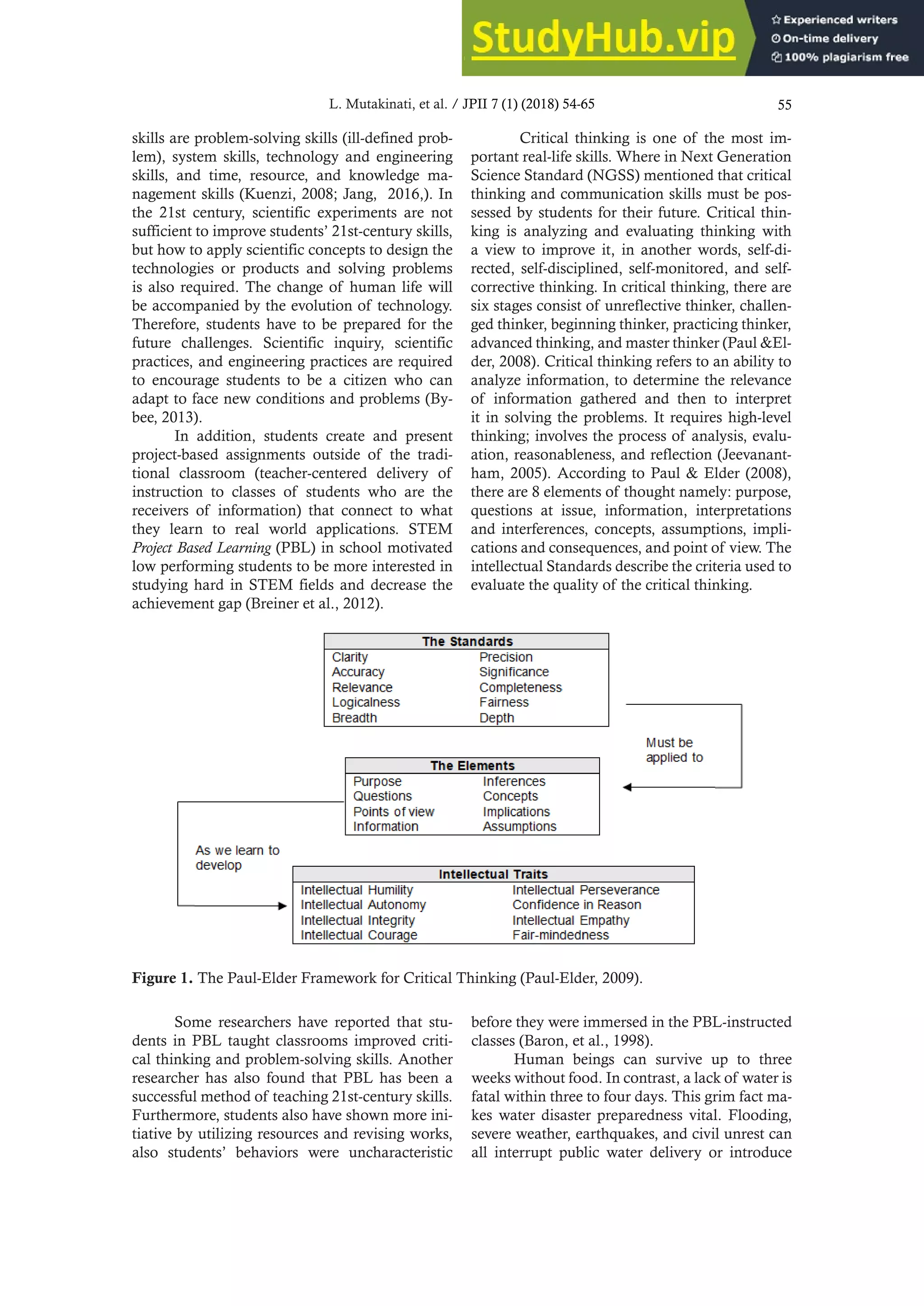 Analysis Of Students Critical Thinking Skill Of Middle School Through ...