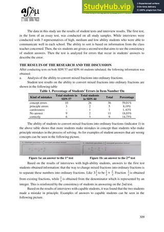 Analysis Of Students Errors On The Fraction Calculation Operations ...