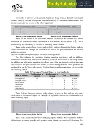 Analysis Of Students Errors On The Fraction Calculation Operations ...