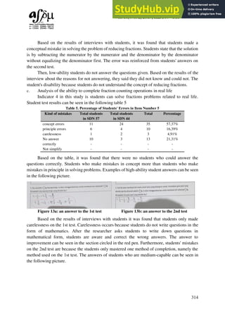 Analysis Of Students Errors On The Fraction Calculation Operations ...