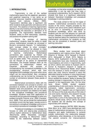 Analysis Of Students Mathematical Connection Errors In Trigonometric ...