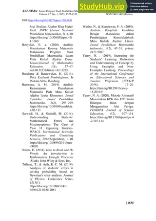 Analysis Of Student S Misconceptions In Solving Mathematic Logic Problems | PDF