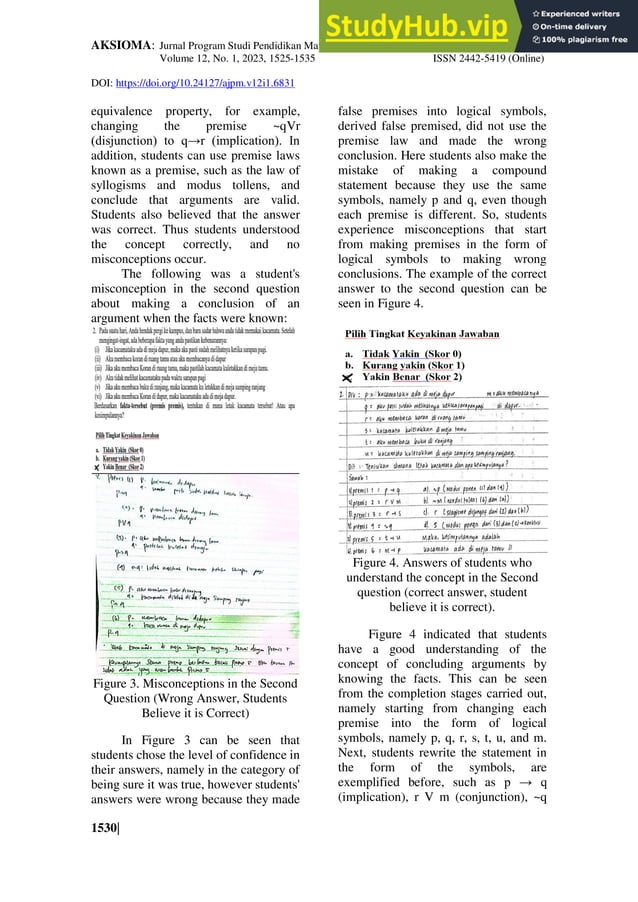 Analysis Of Student S Misconceptions In Solving Mathematic Logic Problems | PDF