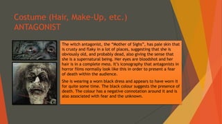 Analysis of Costume, Props, Key Locations, Camera, Lighting & Sound | PPTX