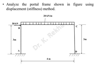 Analysis of sway type portal frame using direct stiffness method | PDF