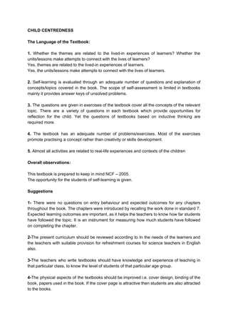 Analysis of syllabus and textbook class 8 th science | PDF