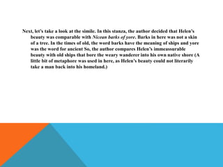 Analysis of To Helen | PPTX