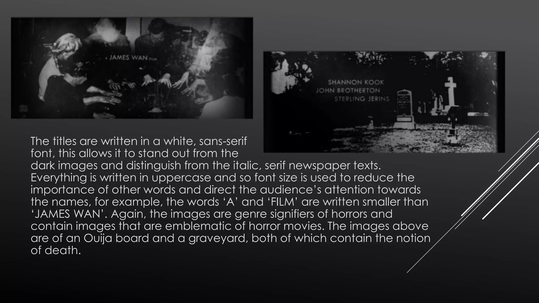 Exploring title sequences in a film - The Conjuring (2013) | PPTX