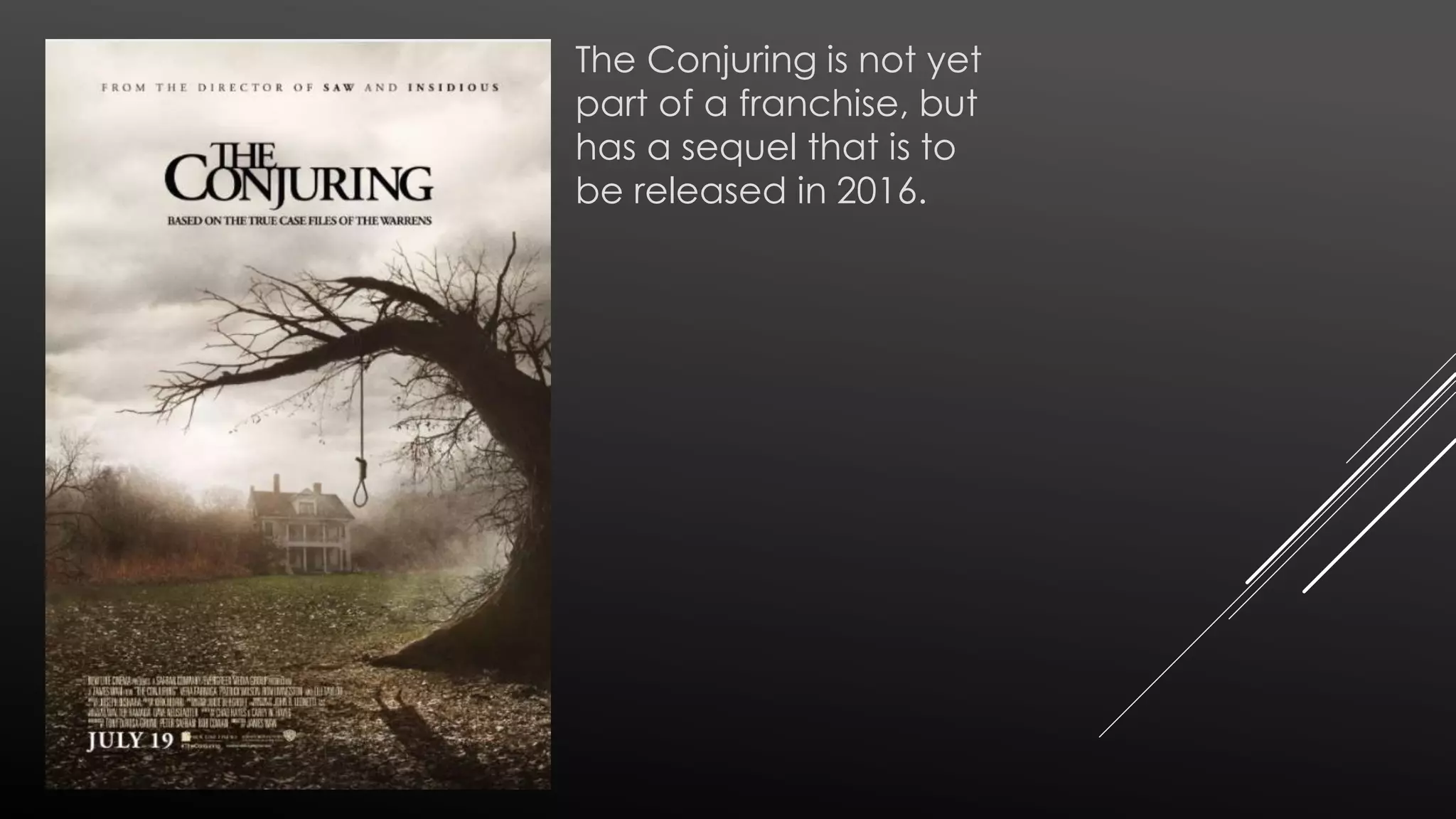 Exploring title sequences in a film - The Conjuring (2013) | PPTX