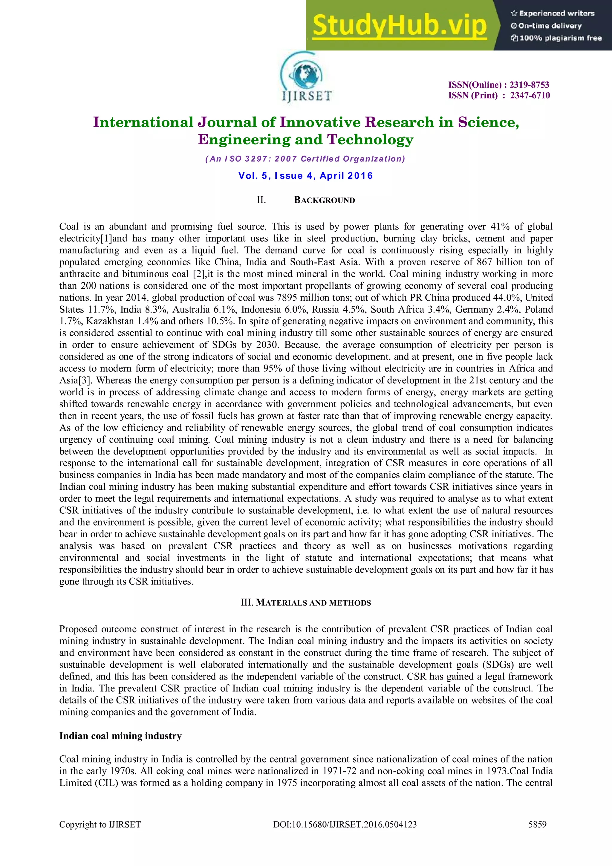 Analysis Of The Contribution Of Corporate Social Responsibility (CSR ...
