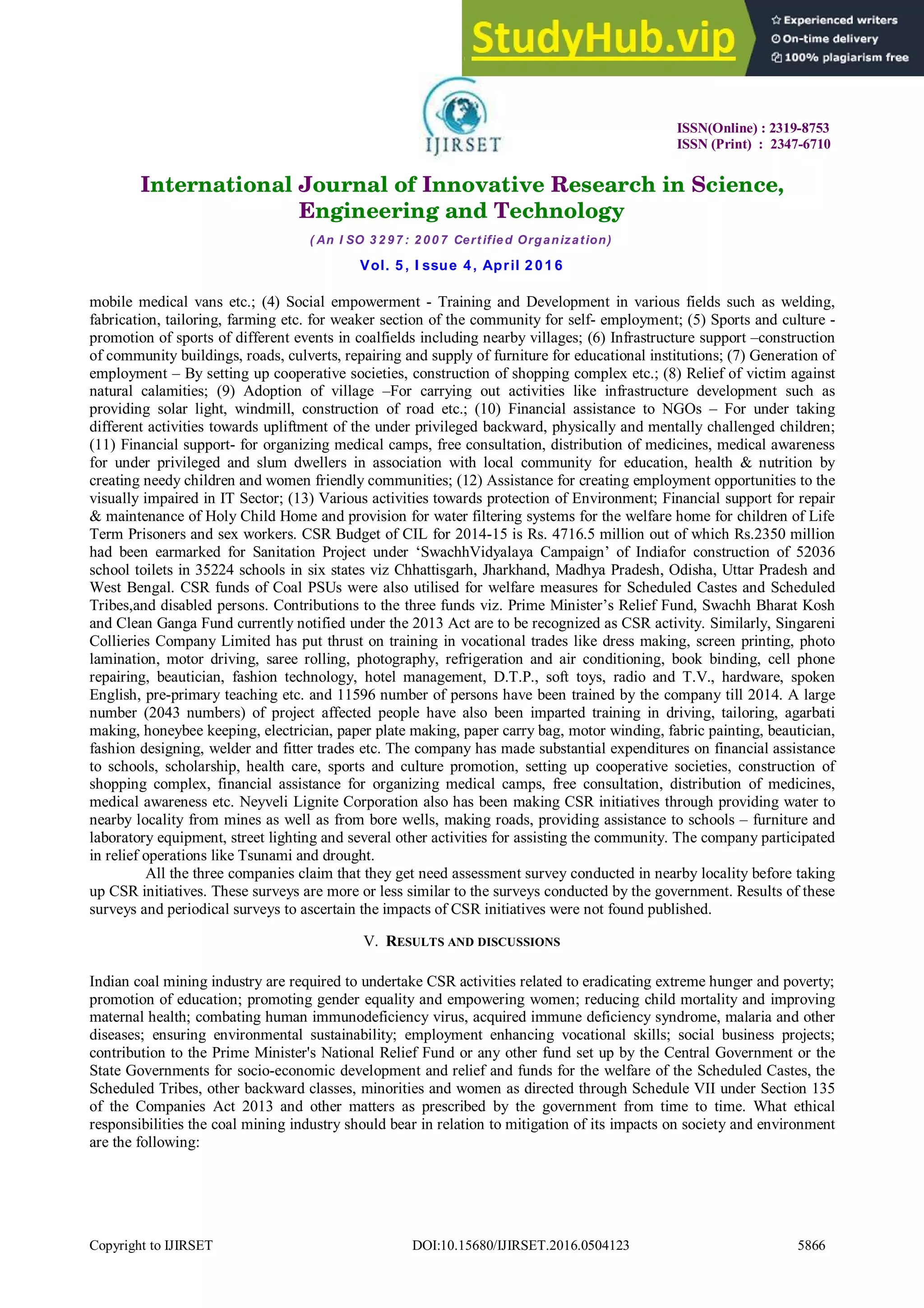 Analysis Of The Contribution Of Corporate Social Responsibility (CSR ...