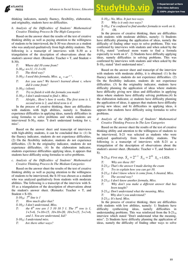 Analysis Of The Difficulties Of The Mathematical Creative Thinking Process In Problem Based ...