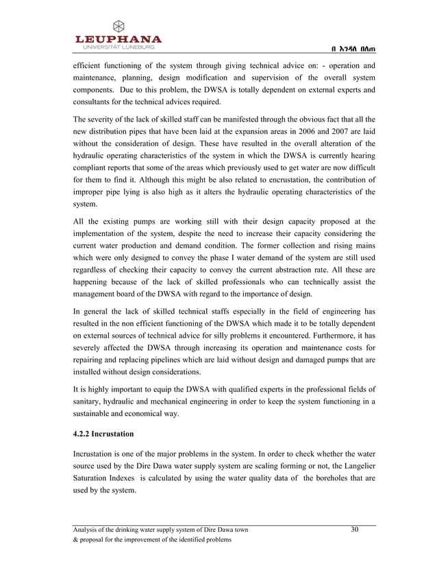 Analysis of the drinking water supply system of dire dawa town & proposal for the improvement | PDF
