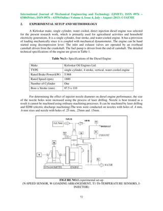 Analysis of the effect of nozzle hole diameter on ci engine performance using | PDF