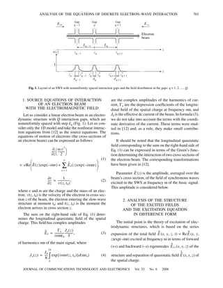 Analysis of the equations of discrete electron–wave interaction and electron beam bunching in ...