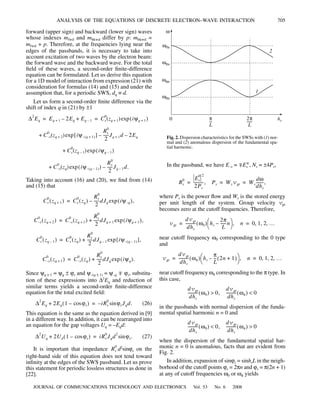 Analysis of the equations of discrete electron–wave interaction and electron beam bunching in ...