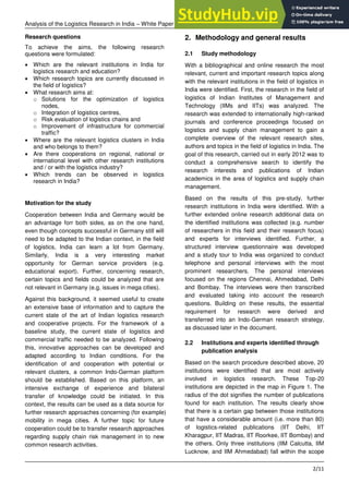 Analysis Of The Logistics Research In India White Paper | PDF ...