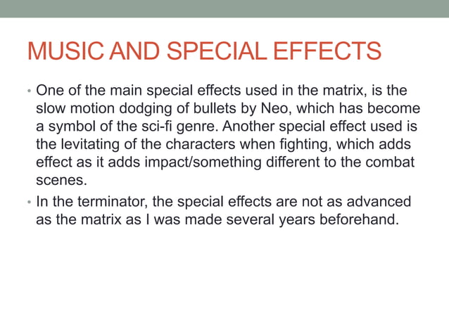 Analysis of the matrix and the terminator | PPT
