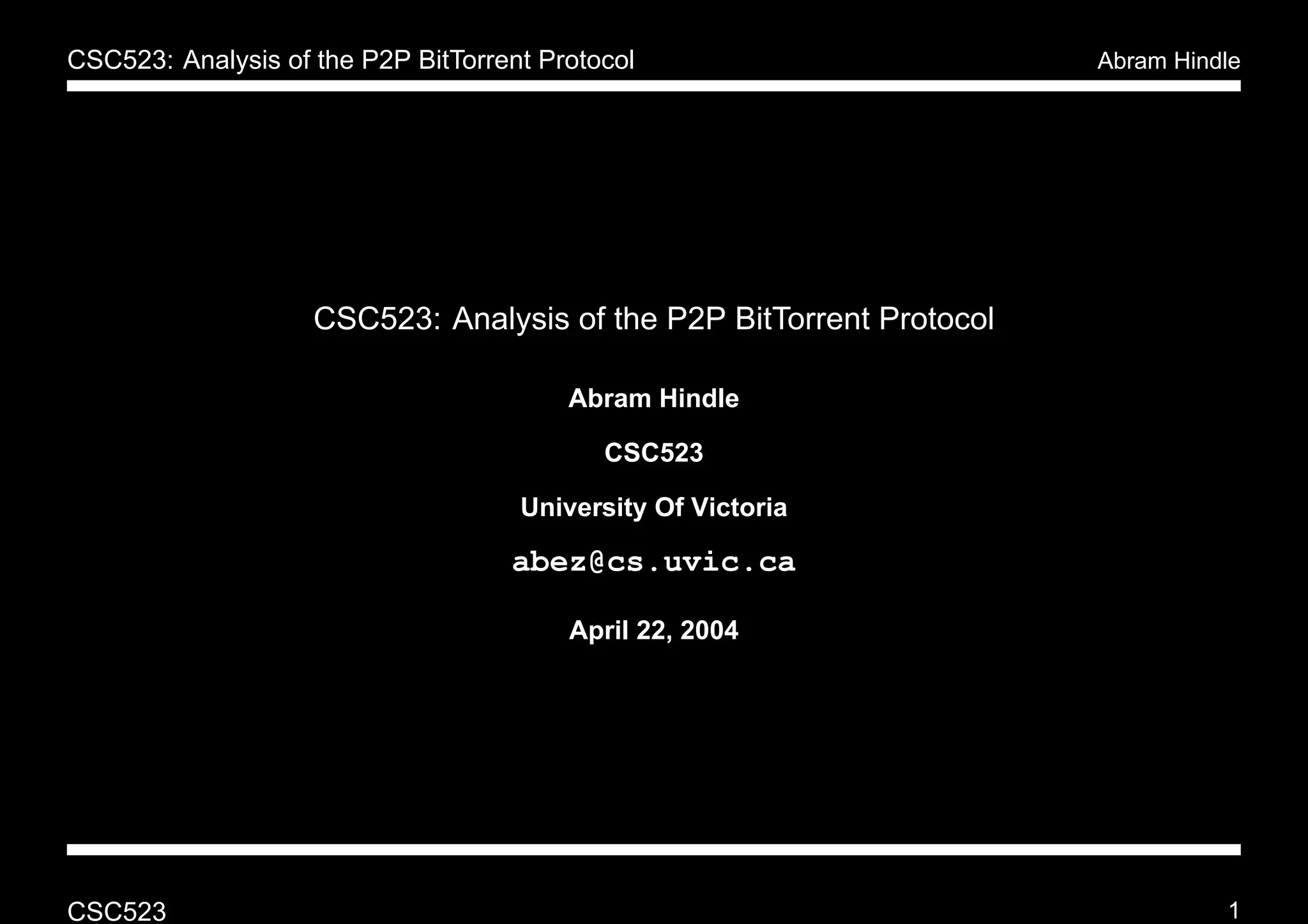 Analysis bit torrent protocol | PPT