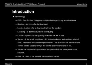 Analysis bit torrent protocol | PPT