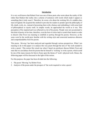 Analysis of the poem 'mowing' by robert frost | PDF