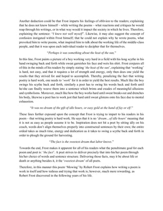 Analysis of the poem 'mowing' by robert frost | PDF