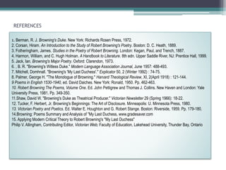 Analysis of the poem, my last duchess in the psycho analytical ...