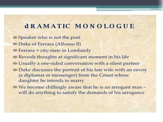 Analysis of the poem, my last duchess in the psycho analytical ...