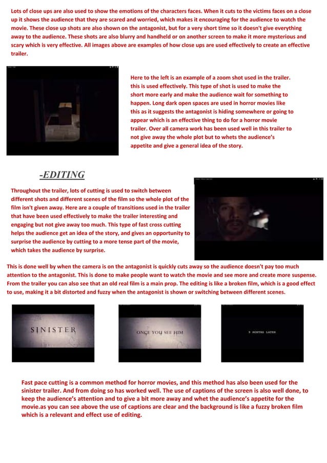 Analysis of the sinister trailer | PDF