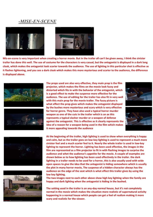 Analysis of the sinister trailer | PDF