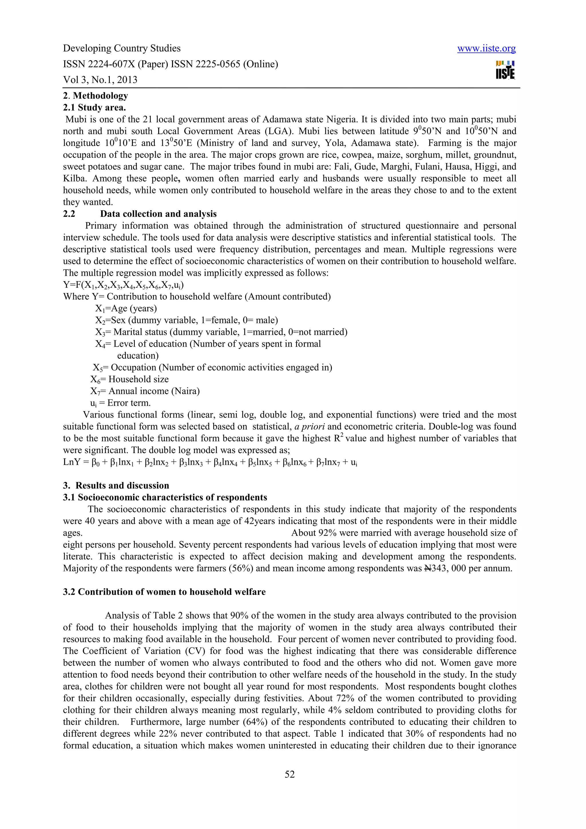 Analysis of the socioeconomic factors affecting women’s | PDF