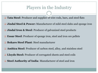 Analysis of the steel industry | PPTX