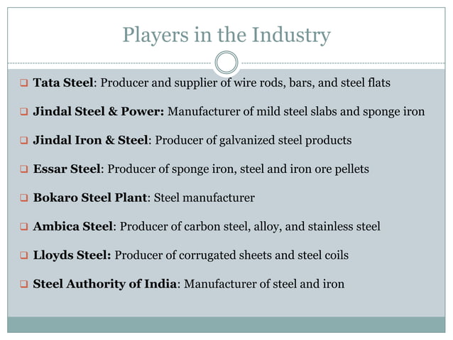 Analysis of the steel industry | PPTX