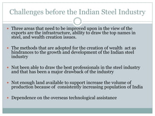 Analysis of the steel industry | PPTX