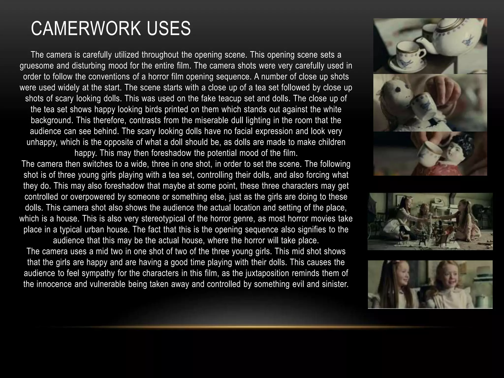 Analysis of 'The Woman in Black' Opening title sequence | PPTX