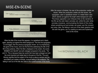 Analysis of 'The Woman in Black' Opening title sequence | PPTX