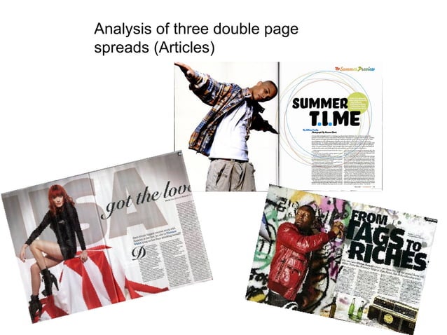 Analysis of three double page spreads from music magazines | PPT