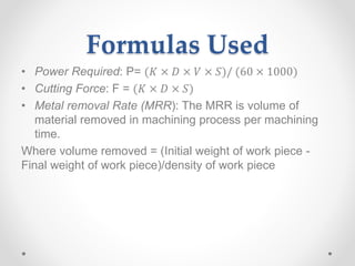 Analysis of tool life during turning operation | PPTX