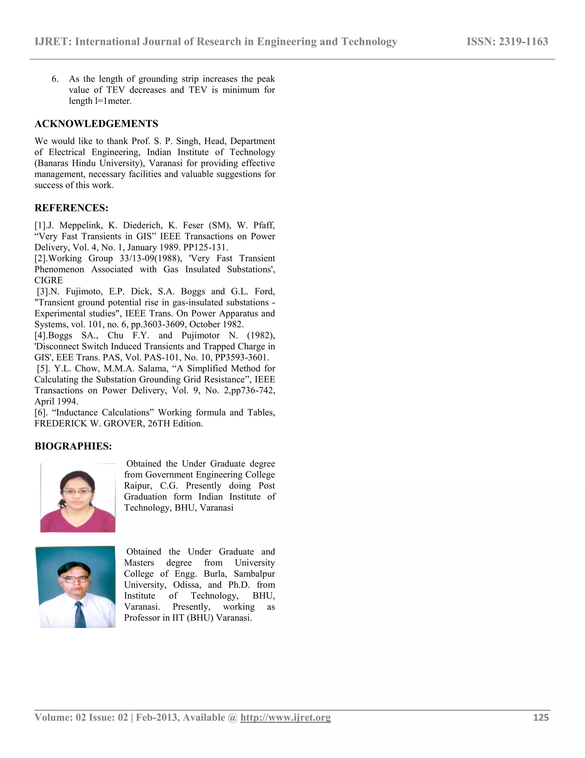 Analysis of transient enclosure voltages in gis (emtp simulation ...