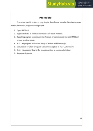 Analysis Of Transmission Line Using MATLAB Software | PDF