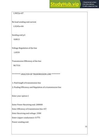 Analysis Of Transmission Line Using MATLAB Software | PDF