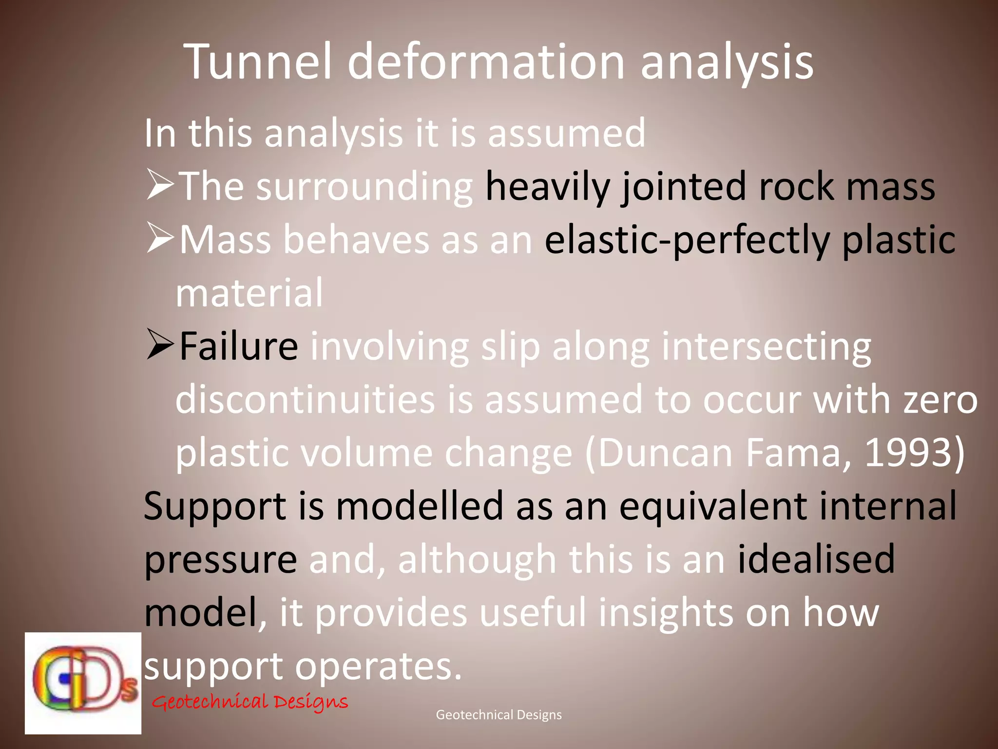 Analysis of tunnel in weak rock | PPT